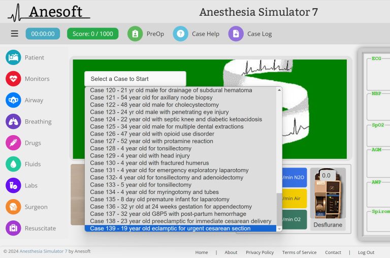 Anesthesia Simulator 7 License Options – Anesoft Corporation